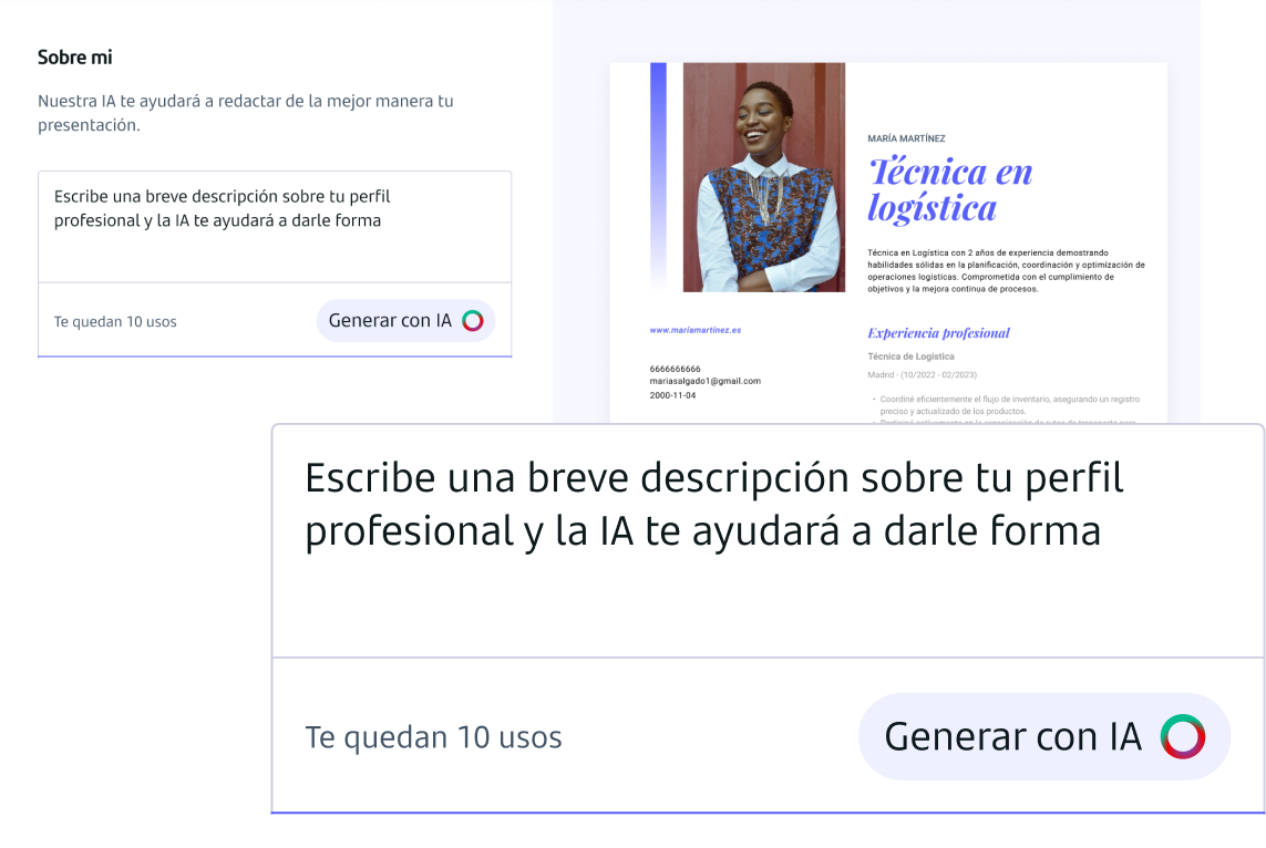 Crea tu CV con IA - Universia