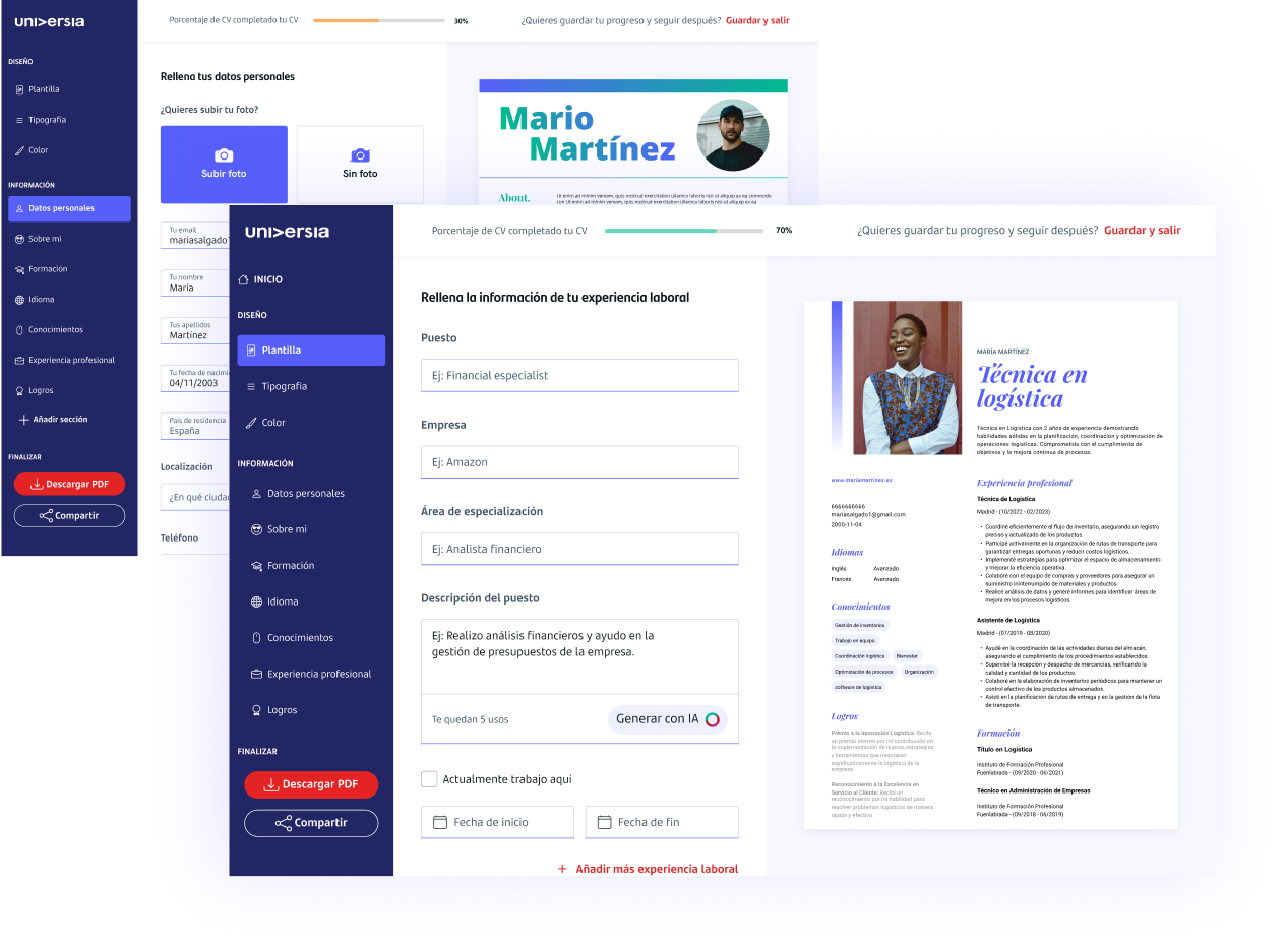 Crea tu CV con IA - Universia